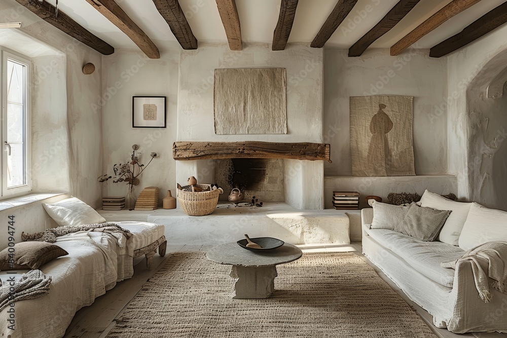 Minimalist Living Room with Wabi-Sabi Aesthetic, Living room embracing ...