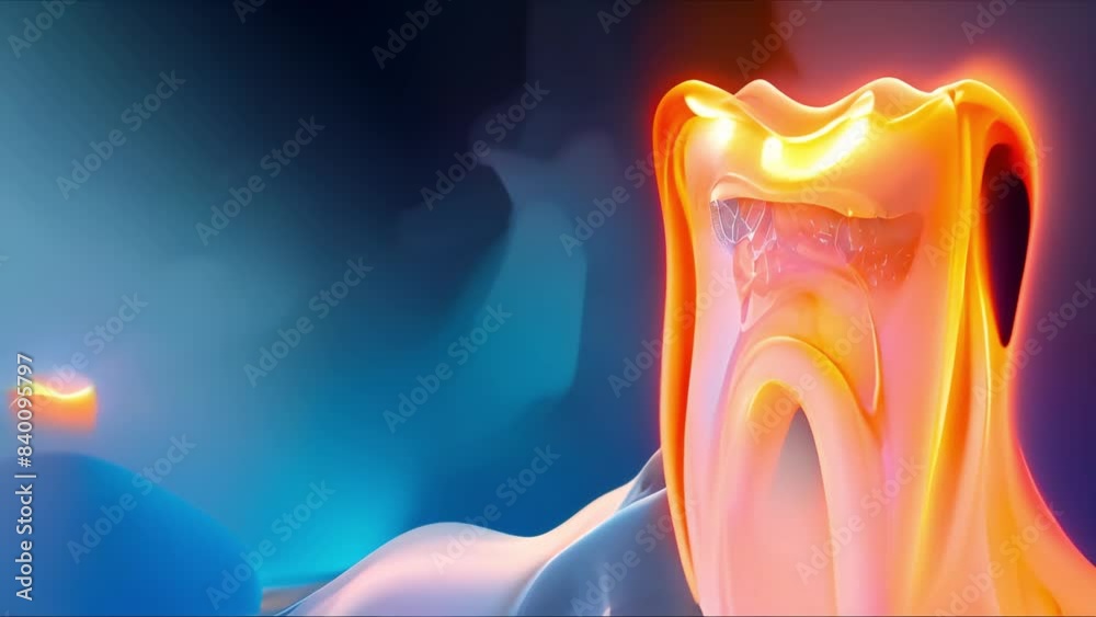 Anatomy of Tooth Pulp Vessels and Nerves Against Abstract Background ...