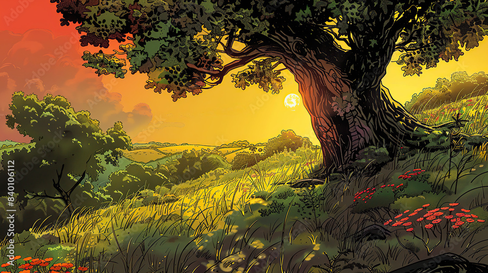 Comic Style Tree Cartoon Tree Tree Illustration Comic Tree