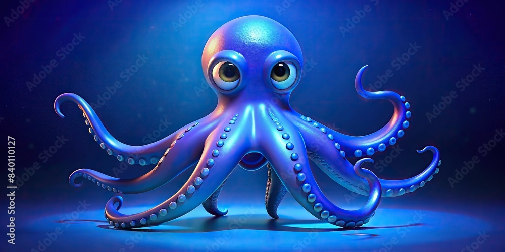 Blue octopus isolated on background , blue, octopus, underwater ...