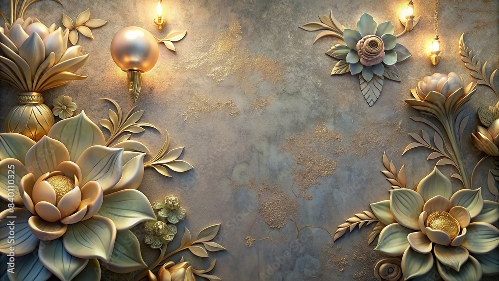 Light decorative texture of a plaster wall with voluminous decorative ...