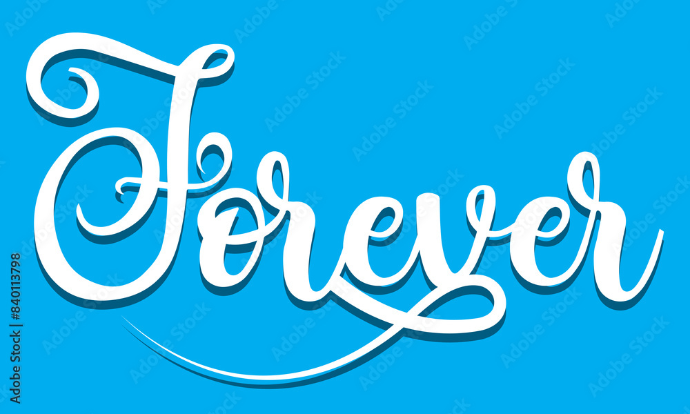 Forever - hand lettering word. Calligraphic vector hand drawn text ...