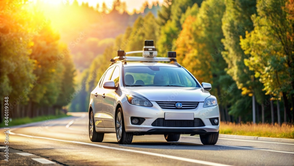 Self driving car equipped with sensors and cameras for object detection ...
