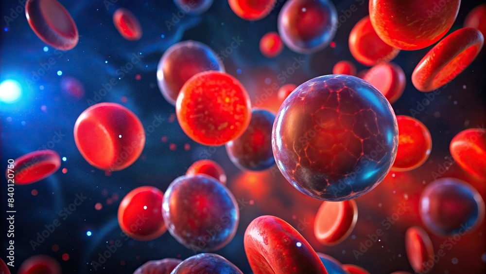 A close-up of red blood cells affected by thalassemia , Genetics ...