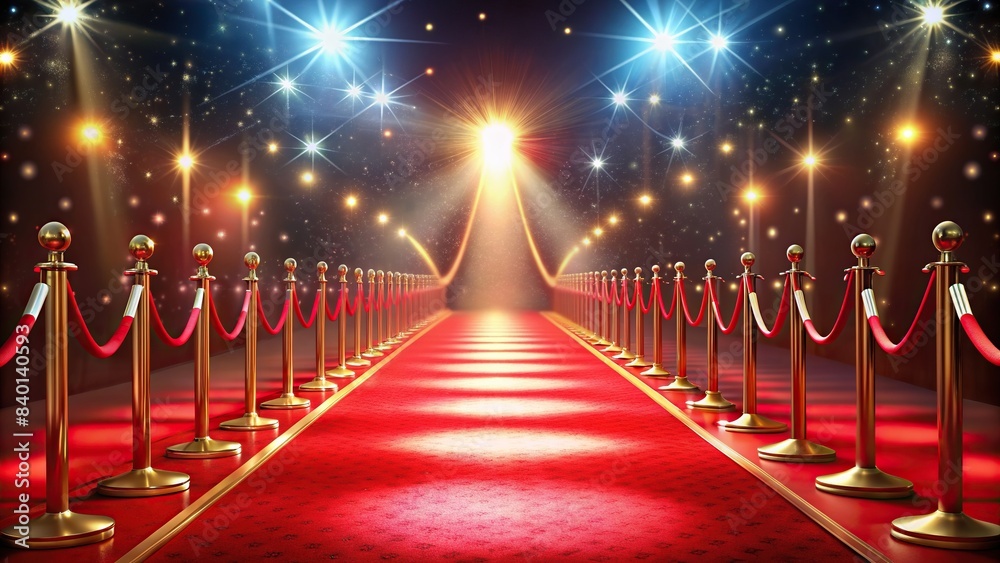 Red Carpet With Light Luxury Design Concept Video Background Looping 4k