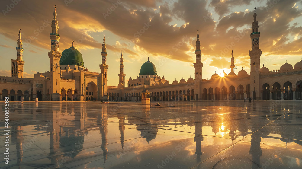 The Prophets Mosque (Masjid an-Nabawi) in Medina Saudi Arabia Stock ...