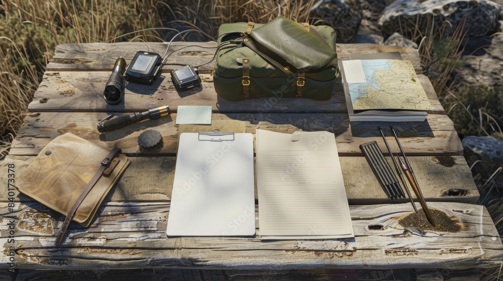Wildlife Conservation Essentials Field Desk GPS Devices and Map of ...
