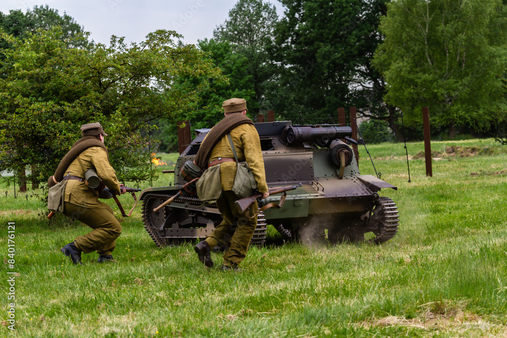 Historical reconstruction. Polish defensive war 1939. Battle of Wyry ...