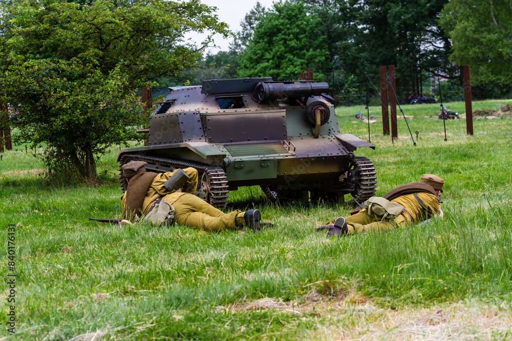 Historical reconstruction. Polish defensive war 1939. Battle of Wyry ...