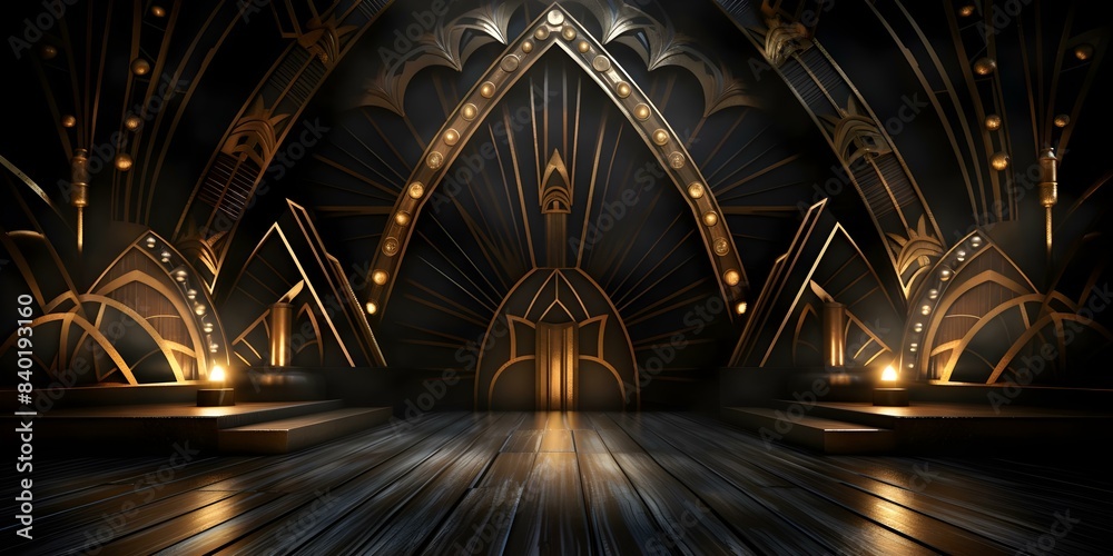 1920s Great Gatsbyinspired abstract art deco background in black gold ...