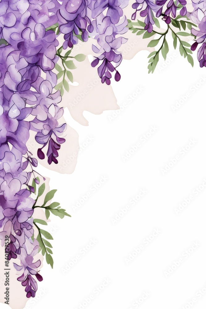 wisteria themed frame or border for photos and text. with cascading ...