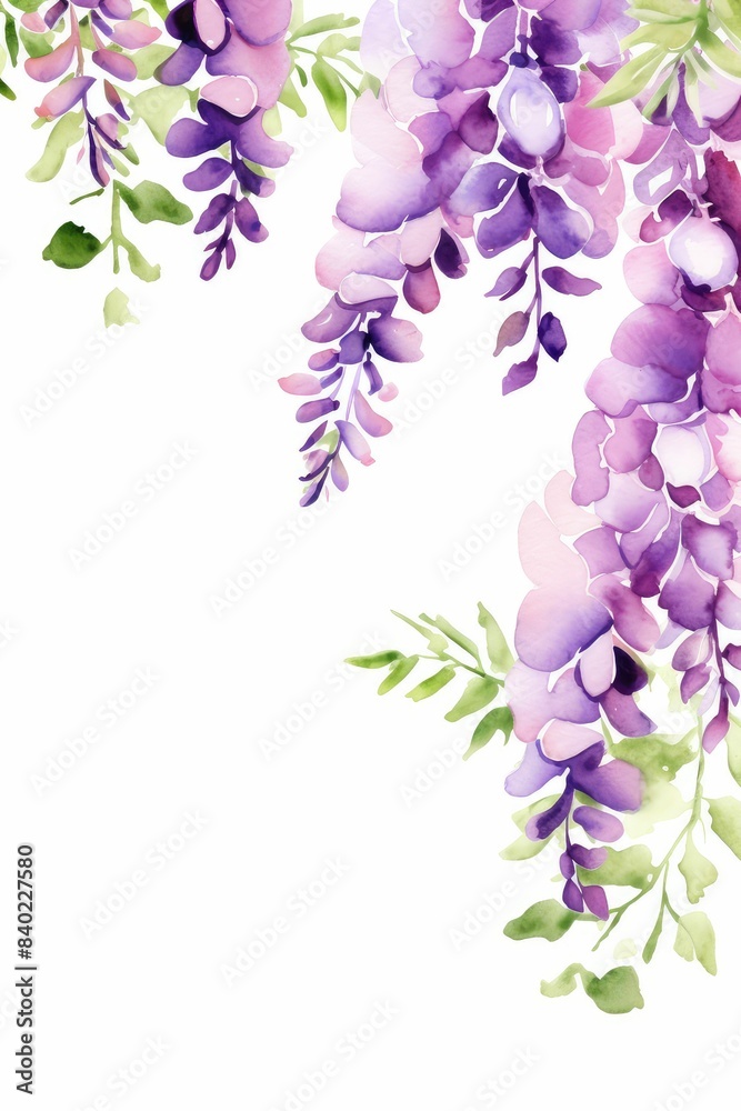 wisteria themed frame or border for photos and text. with cascading ...