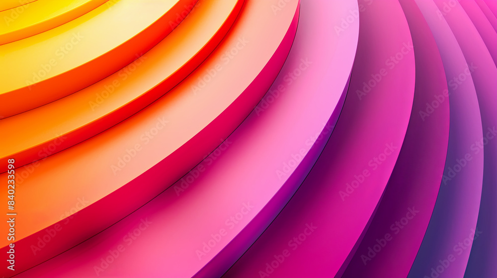 Abstract, Minimal, Colorful Background with Smooth, Curved Shapes in ...