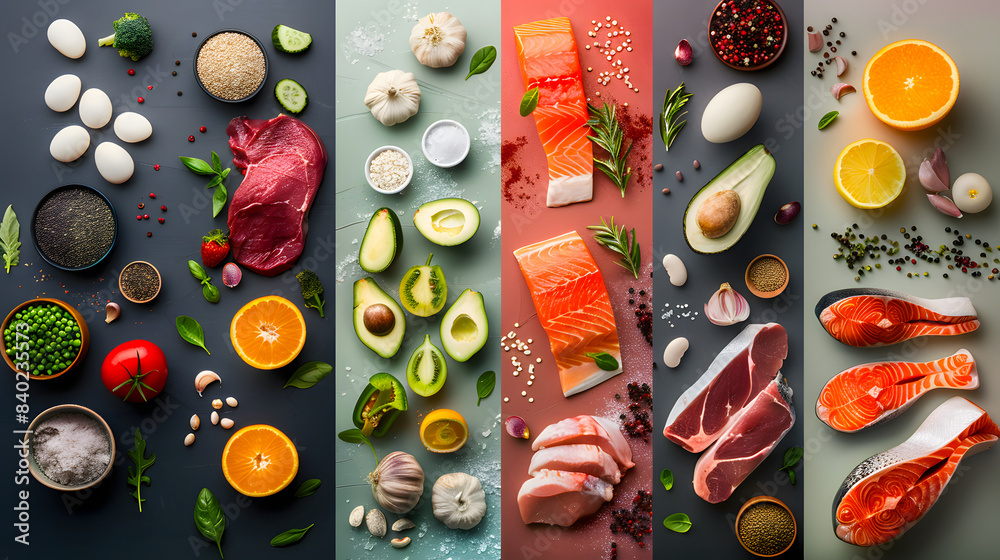 Showcase 10 protein-rich foods in a visually captivating image. Stock ...
