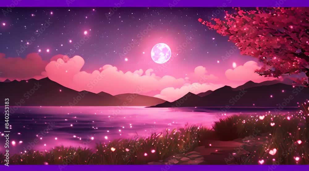 Romantic Couple Under Full Moon, romantic scene of a couple embracing under a full moon, with ...