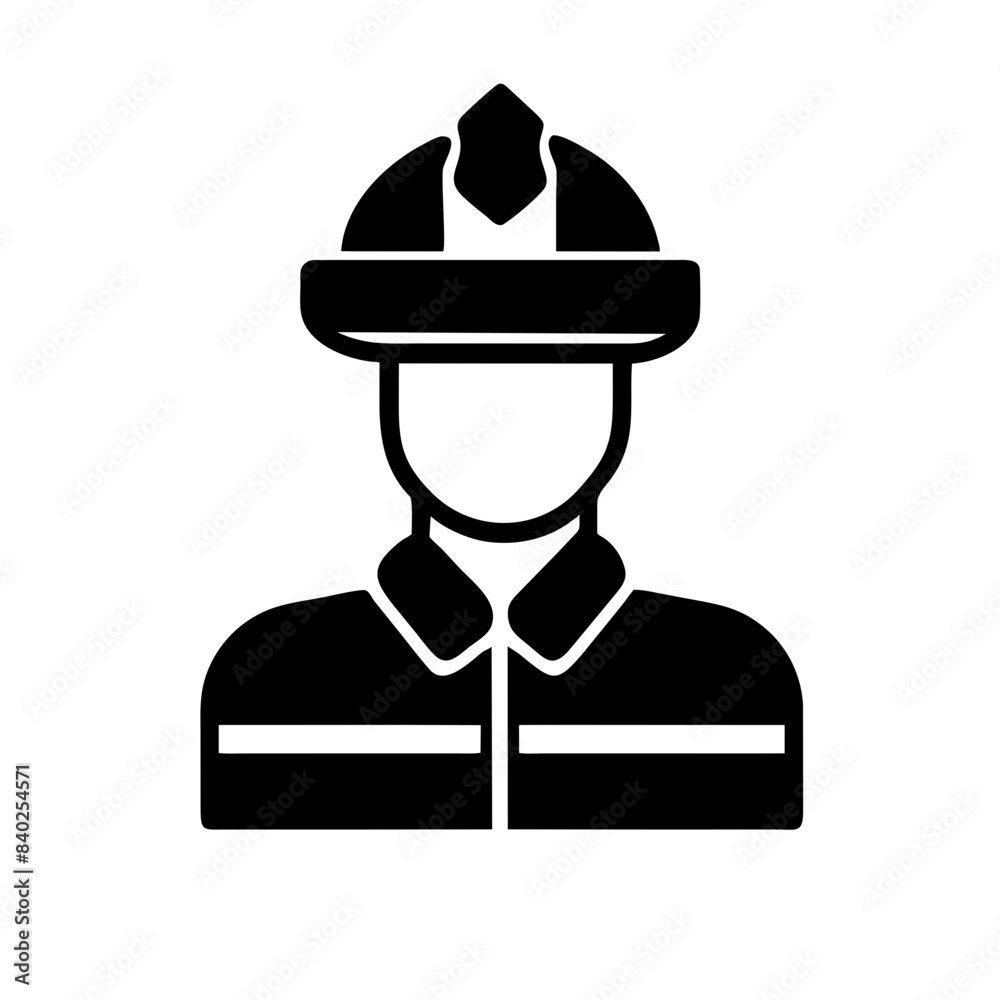 Icon of a Firefighter Helmet and Fire, Representing Safety ...