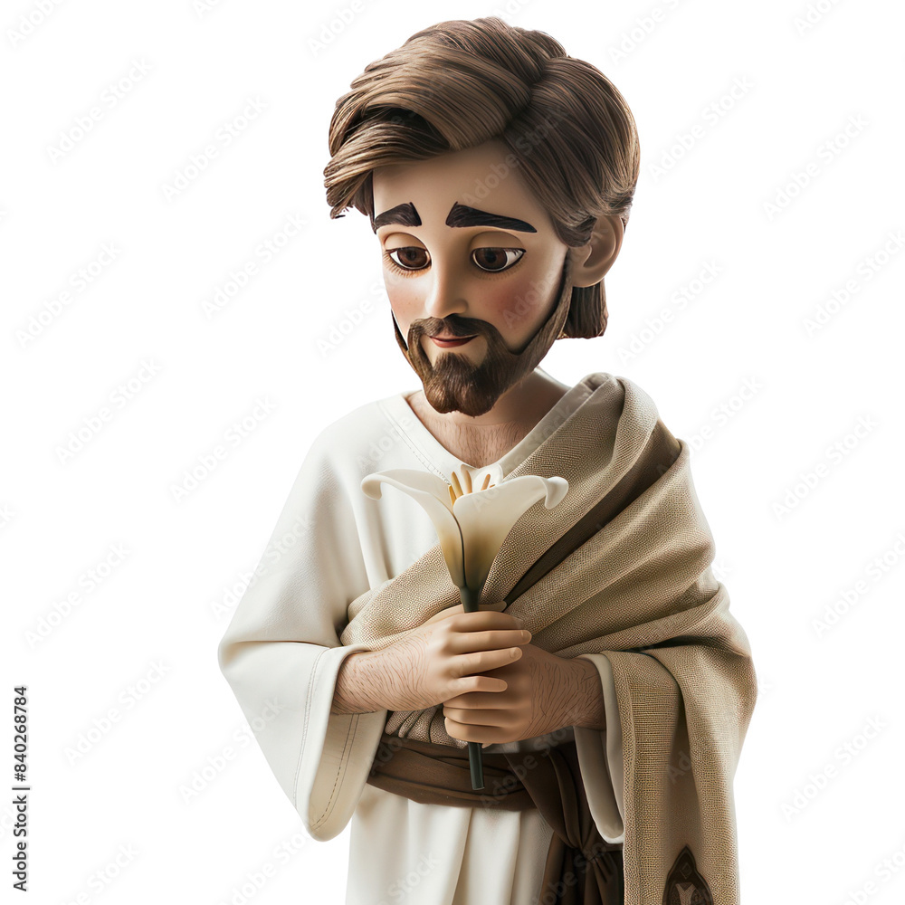 Jesus action figure in 3d style with transparent. clip art. Stock ...
