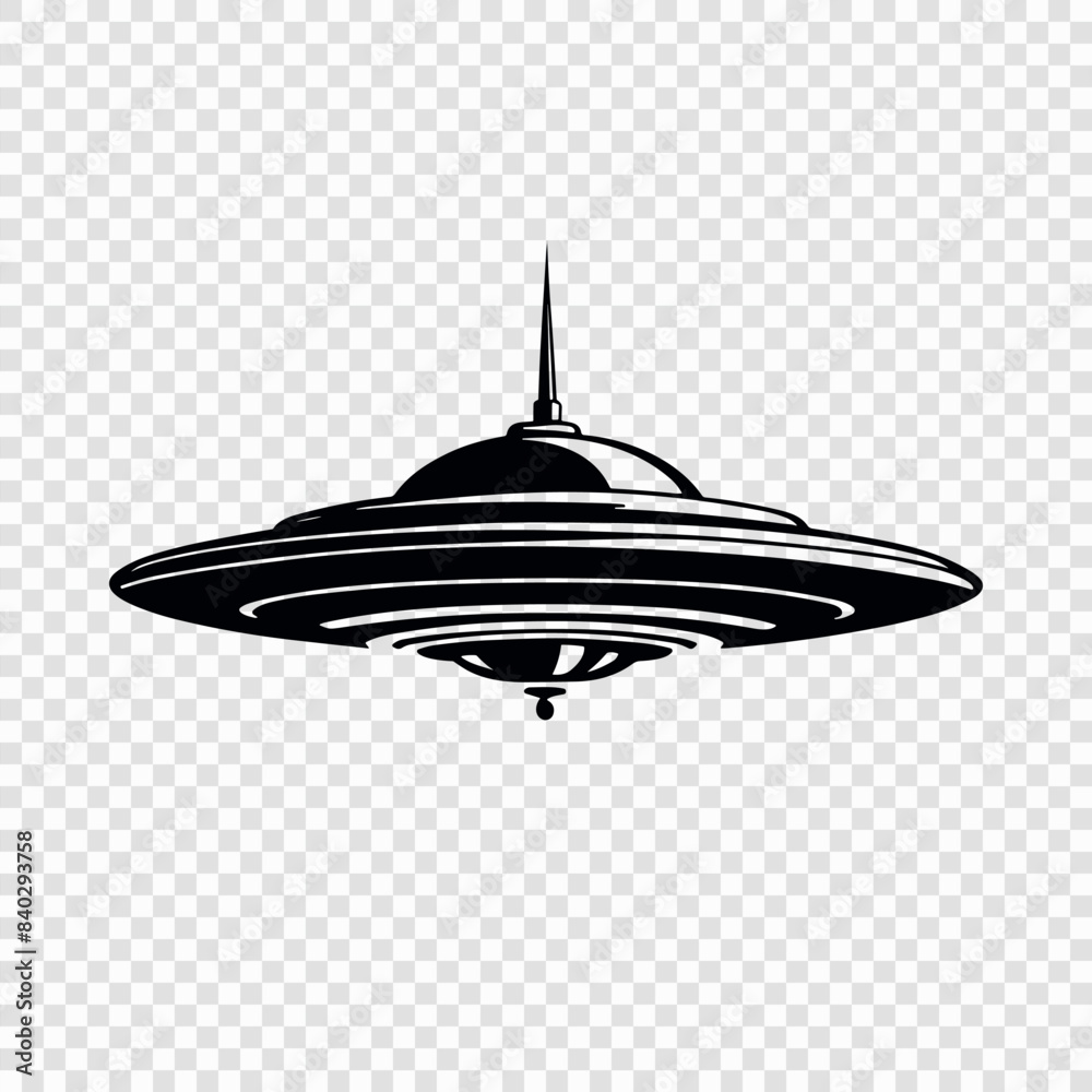 Futuristic UFO with Beam of Light Illustration Stock Vector | Adobe Stock