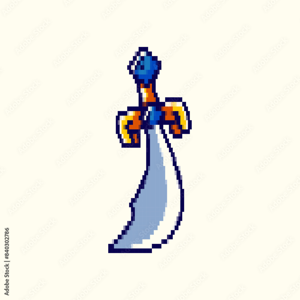 Pixel art illustration Sword. Pixelated pirate sword. Pirate sword ...
