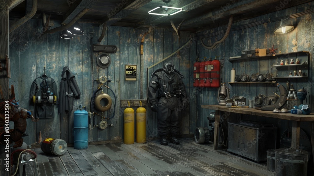 Exploring the Depths Dive Prep Room with Blank Business Cards Diving ...