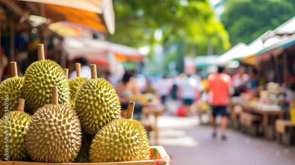 Thai durian stall, showcasing the various ways durian is prepared and ...