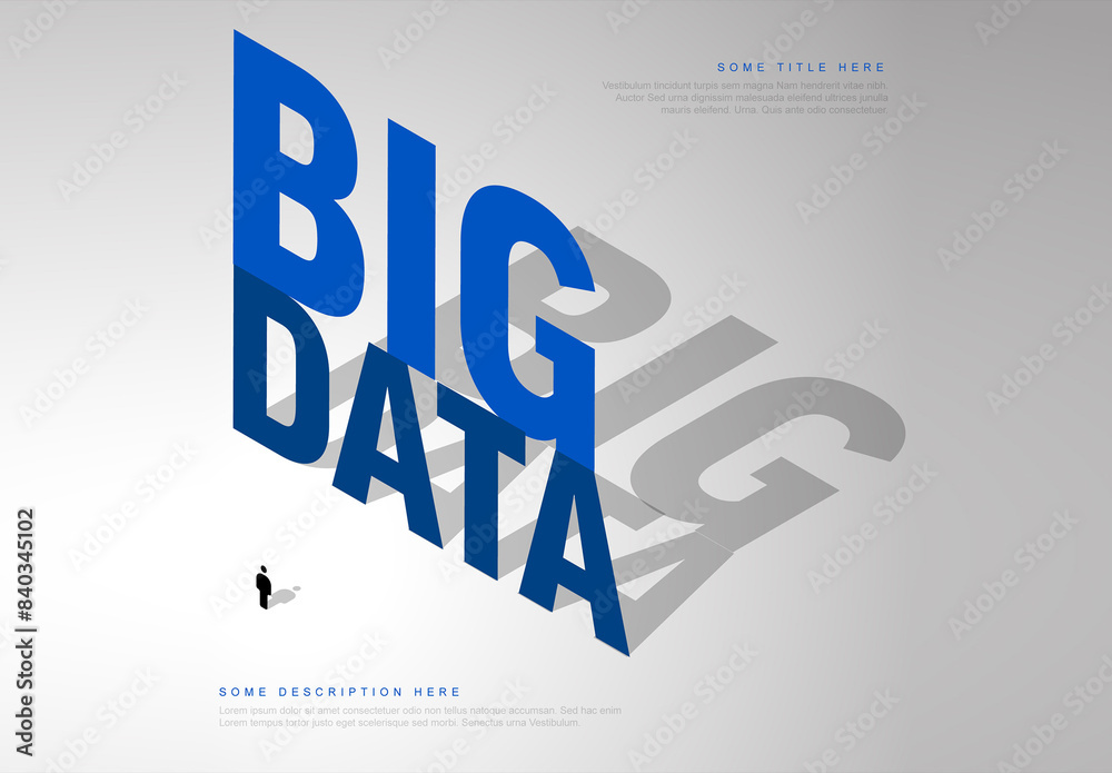 Big Data Concept Illustration template with Tiny Figure Stock Template ...