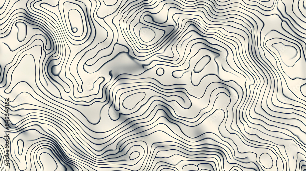 Lines Topographic contour lines vector map seamless pattern. Geographic ...