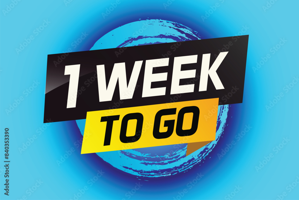 1 week to go word concept vector illustration and 3d style for use ...