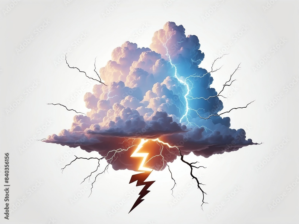 lightning cloud clipart on plain white background cartoon clipart on ...