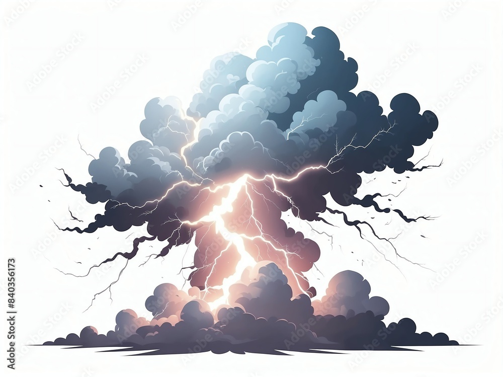 lightning cloud clipart on plain white background cartoon clipart on ...