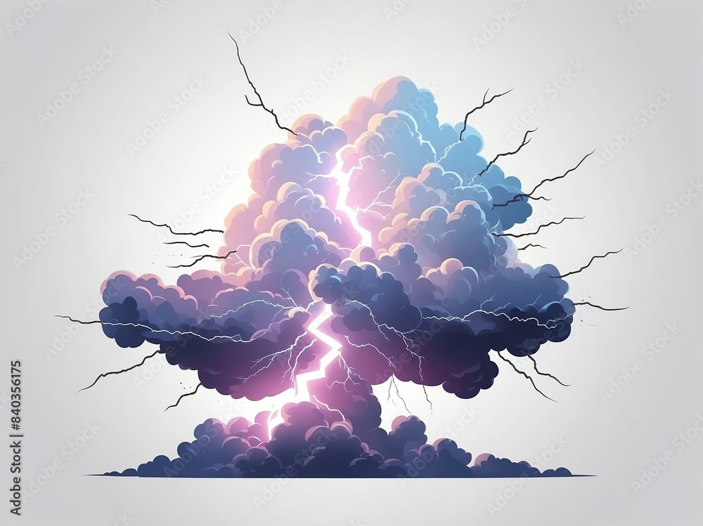 lightning cloud clipart on plain white background cartoon clipart on ...