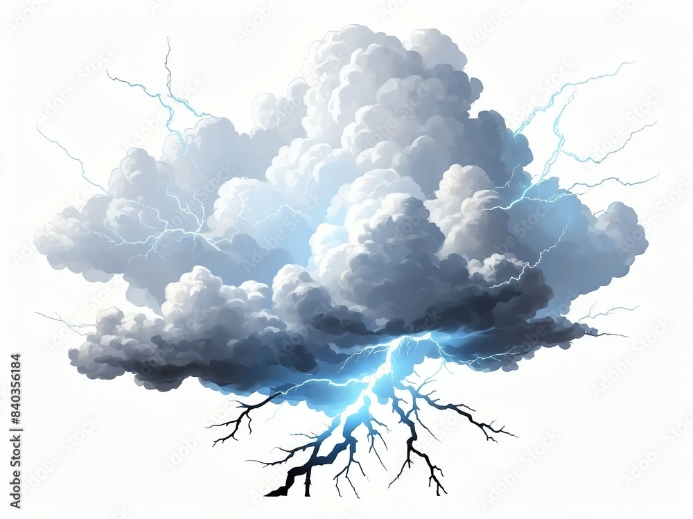 lightning cloud clipart on plain white background cartoon clipart on ...