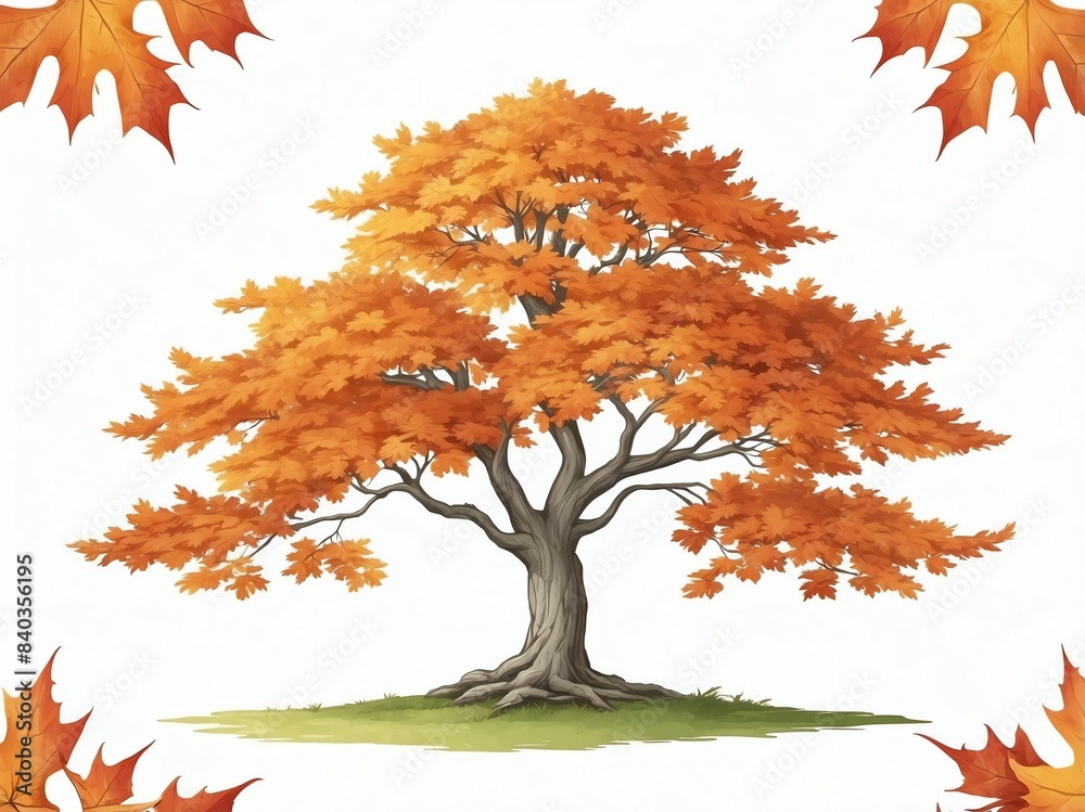 maple tree clipart on plain white background cartoon clipart on plain ...