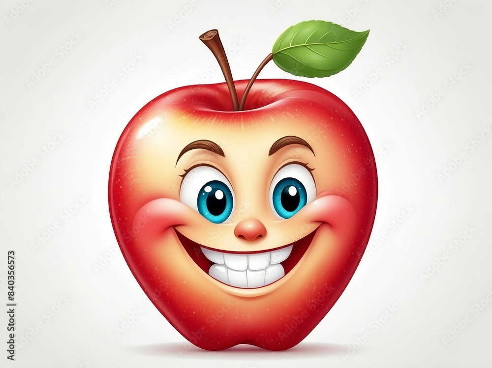 smiling apple cartoon clipart on plain white background Stock ...