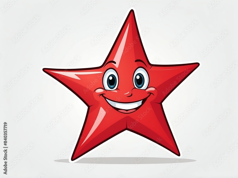 smiling red star cartoon clipart on plain white background Stock ...