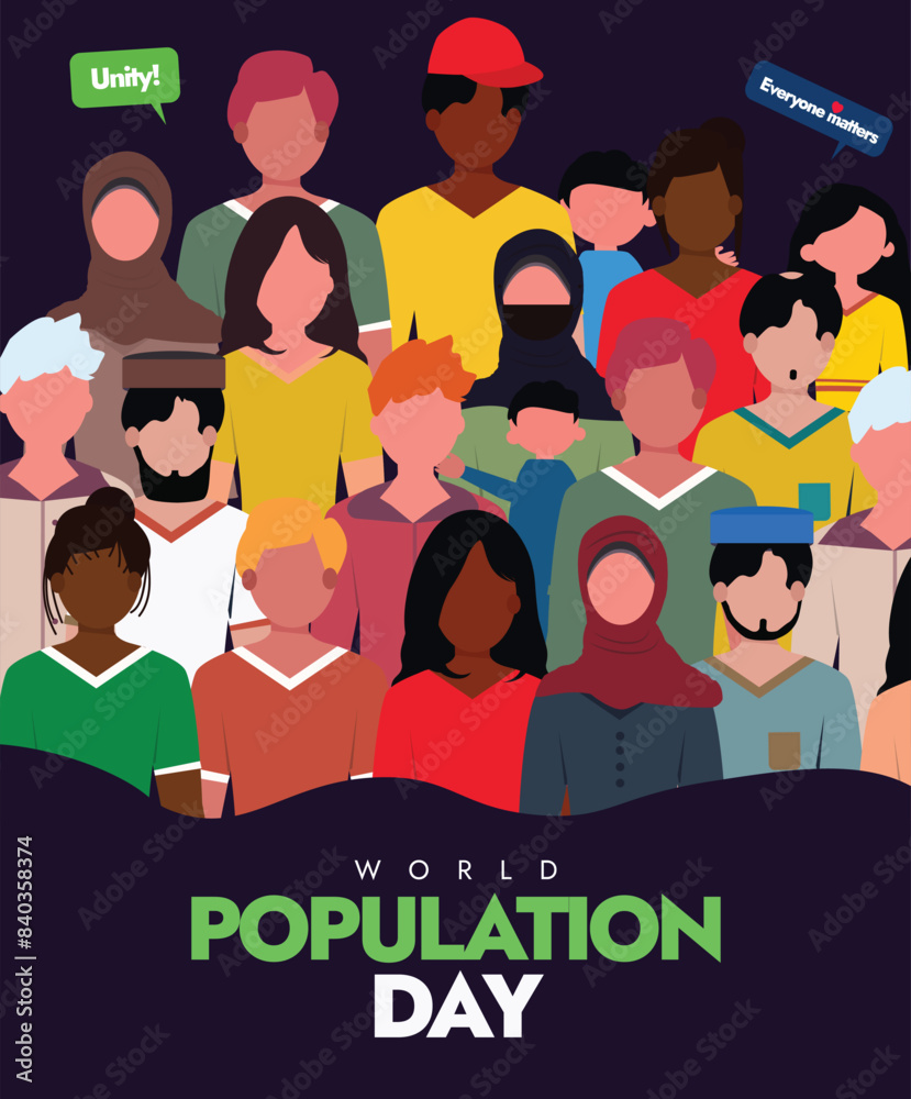 World Population Day. 11th July World Population day celebration banner ...