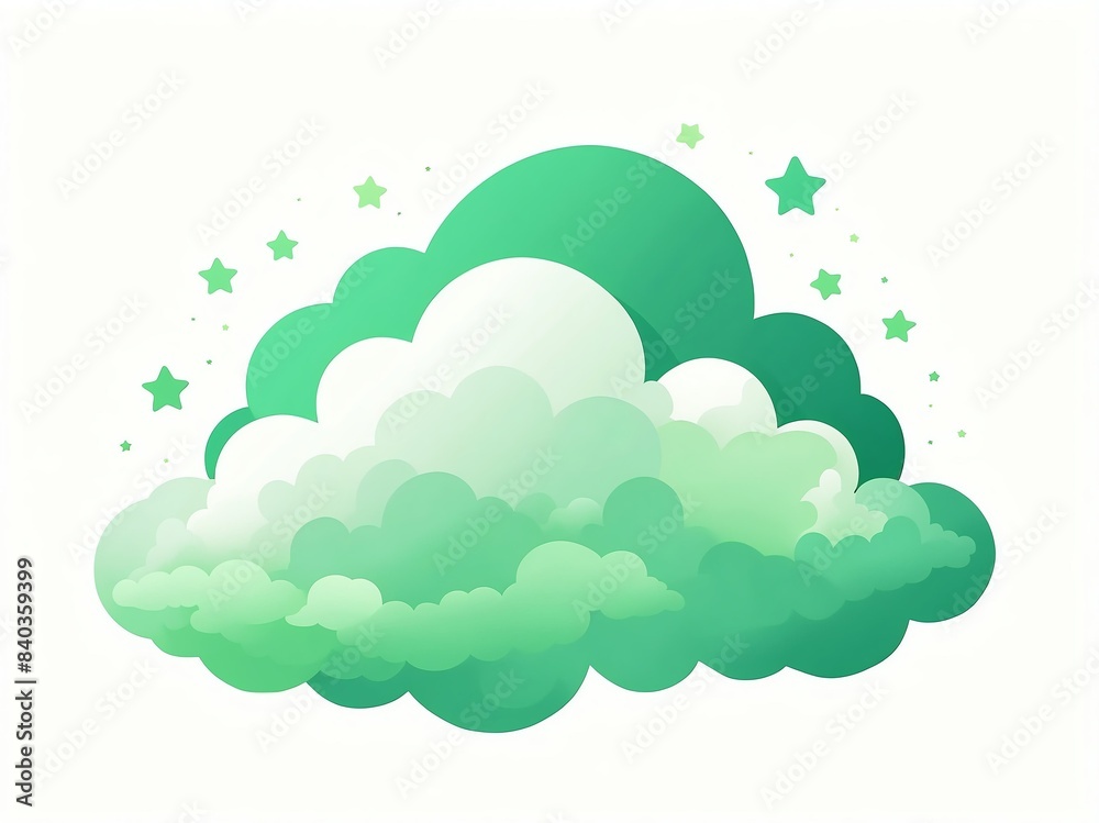 green cloud clipart on plain white background cartoon clipart on plain ...