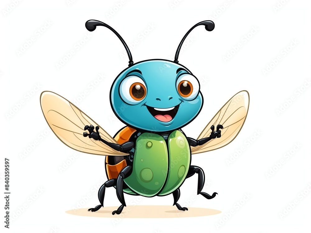 happy cute beetle cartoon clipart on plain white background Stock ...