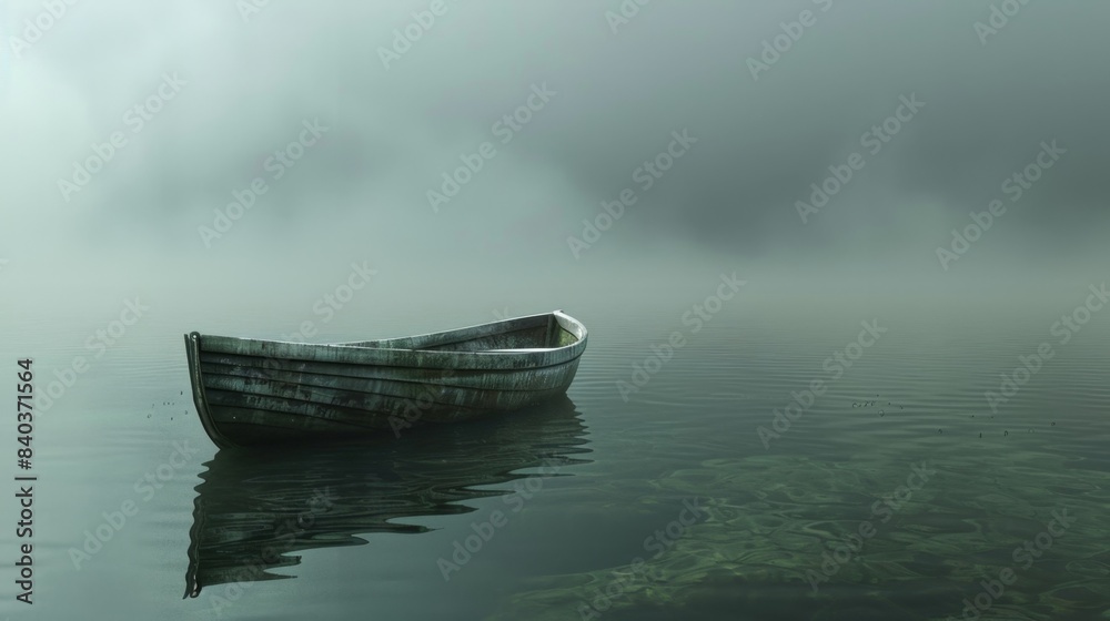 The rowboat seems to float above the water its spectral form leaving no ...