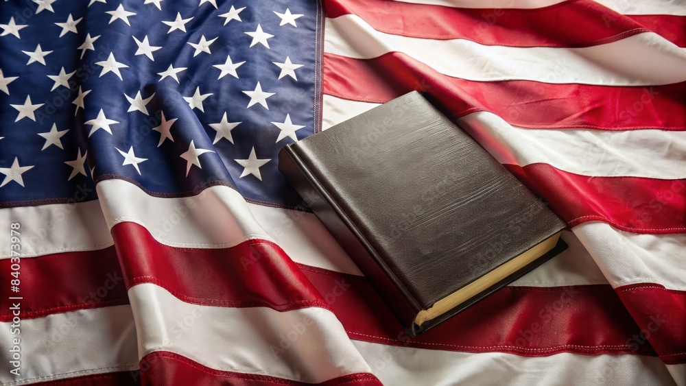 Holy Bible on American flag, faith, nation, Christianity, patriotism ...