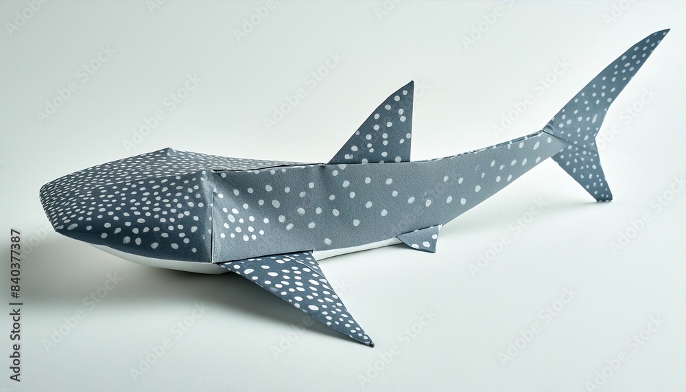 Animal concept paper origami isolated on white background of a whale ...