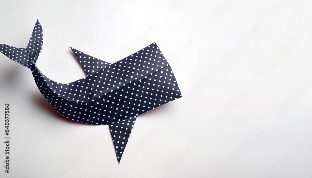 Animal concept paper origami isolated on white background of a whale ...
