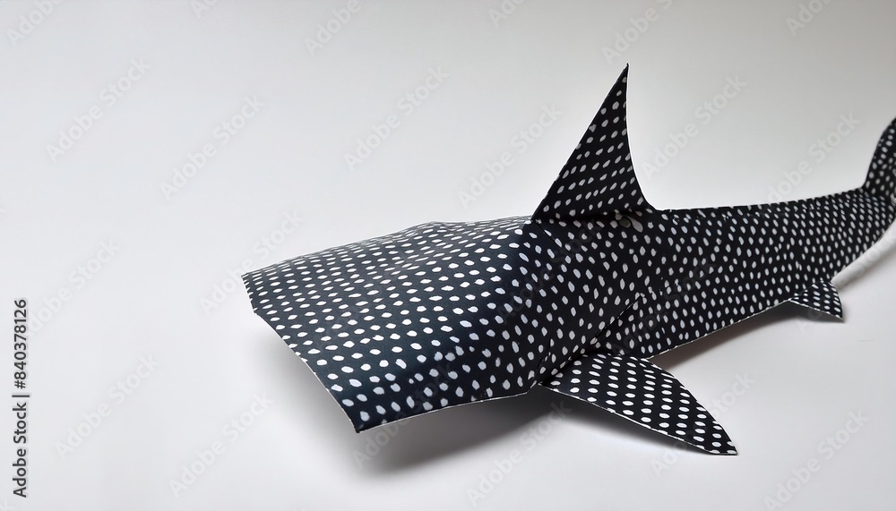 Animal concept paper origami isolated on white background of a whale ...