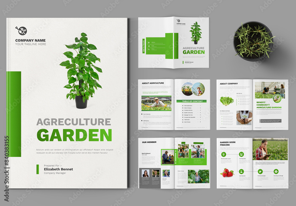 Agriculture Garden Brochure Template Stock Template | Adobe Stock