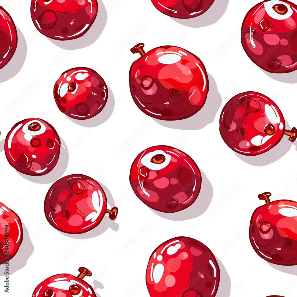 A simple yet detailed line art of a cranberry, with its smooth, round ...