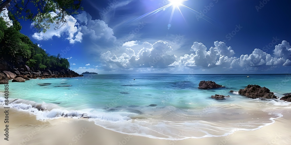 360-Degree HDRI Panorama of Tropical Beach for Enhanced Lighting in 3D ...
