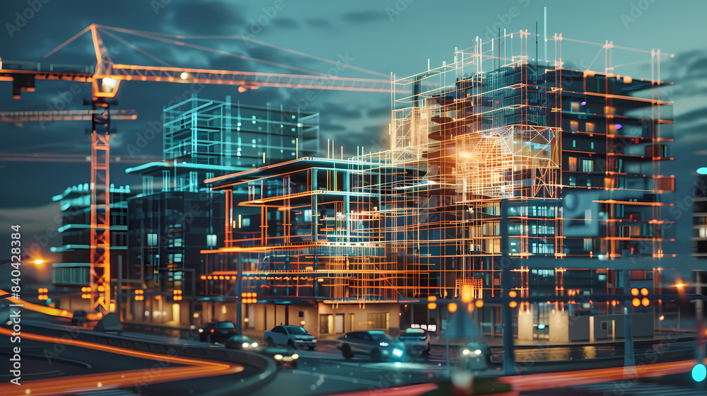 Ilustração do Stock: Building Information Modeling (BIM) software being ...