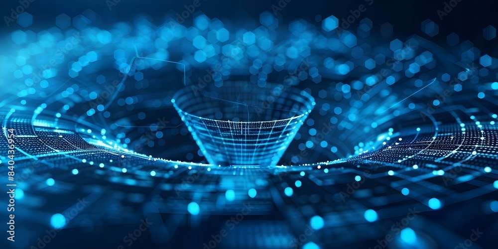 Interactive digital marketing funnel with real-time data and space for ...