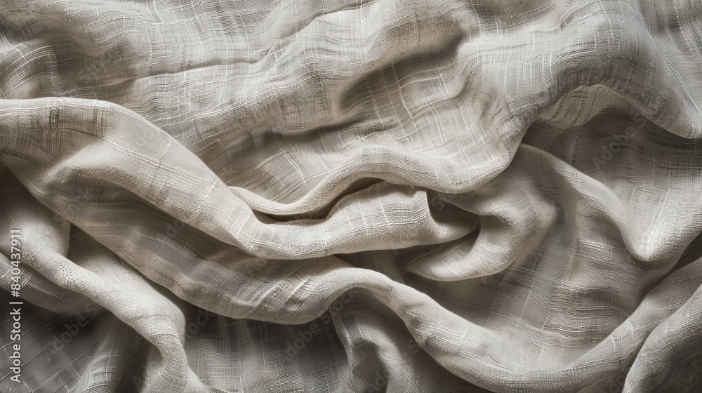 A high-resolution image of raw, unbleached linen fabric, showcasing the ...