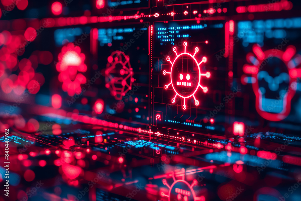 High-tech digital interface showcasing futuristic cybersecurity ...